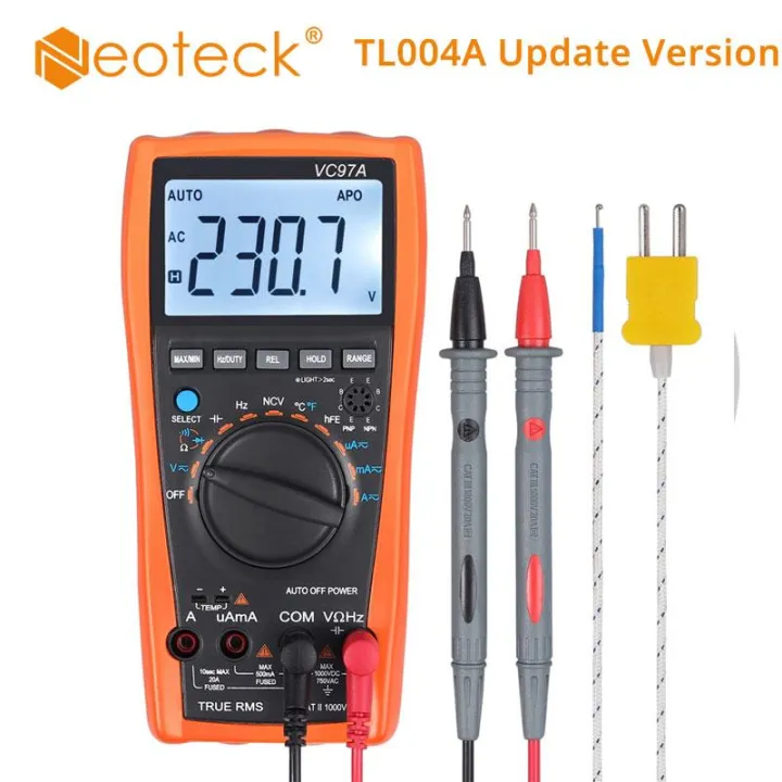Neoteck Digital Multimeter 4000 Count 3 3/4 AC DC Voltage Ammeter Auto ...
