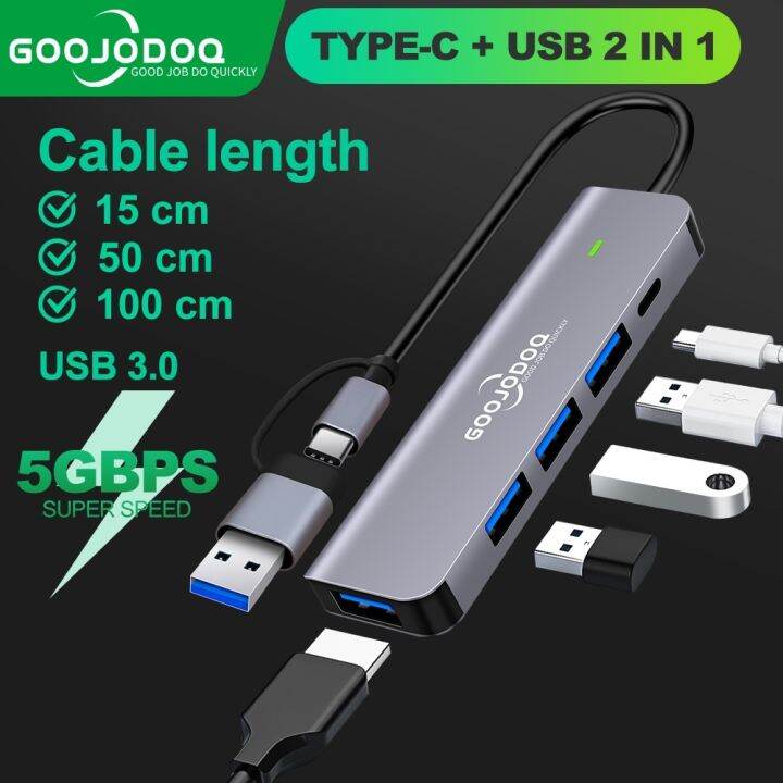 GOOJODOQ USB Hub 3.0 Type C Adaptor Laptop for Macbook Accessories ...