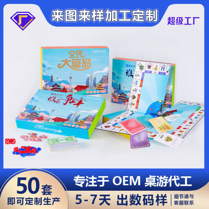 Monopoly board game Cash flow Foldable map puzzle game Chessboard card ...