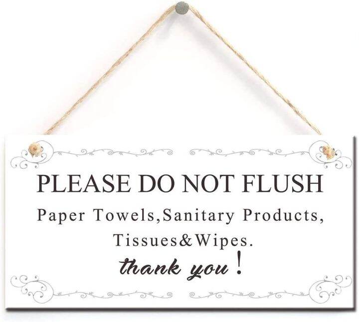 Warning Sign Please Do Not Flush Paper Towels Sanitary Products Tissues ...
