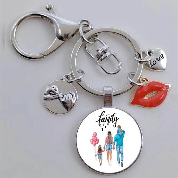 【LF】 Super Happy Big Dad Mom Boy Mother 39;s Day Keychain Diy New ...