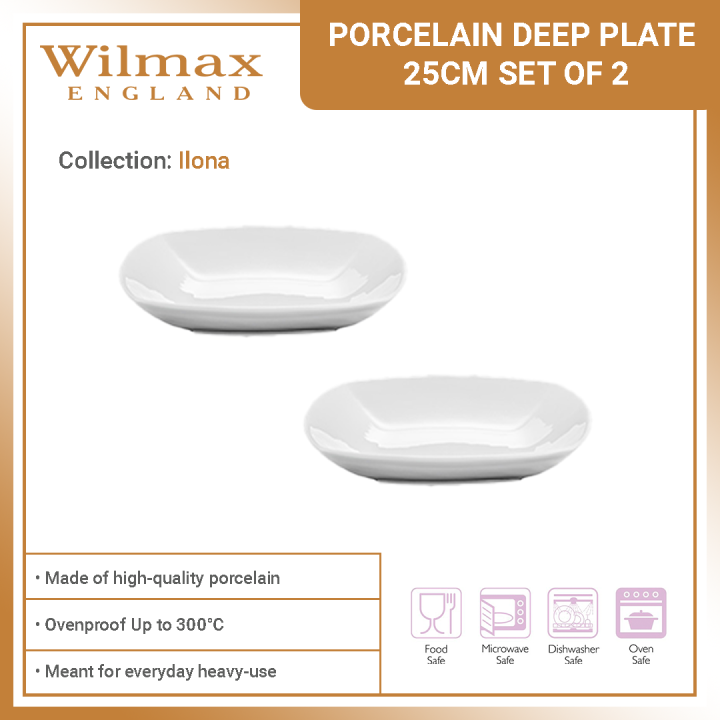 Wilmax Porcelain Deep Plate 10" / 25cm ( Set Of 2 ) | Lazada PH