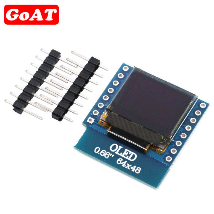 0.66 นิ้ว OLED LED LCD Dispaly Shield สำหรับ WEMOS D1 MINI ESP32 64X48 0.66 นิ้ว 0.66 "โมดูล ...
