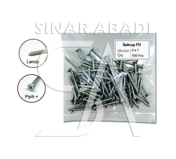 SEKRUP FH 4 x 1 - SKRUP FH 4x1 BAUT TAPPING ISI 100 PCS | Lazada Indonesia