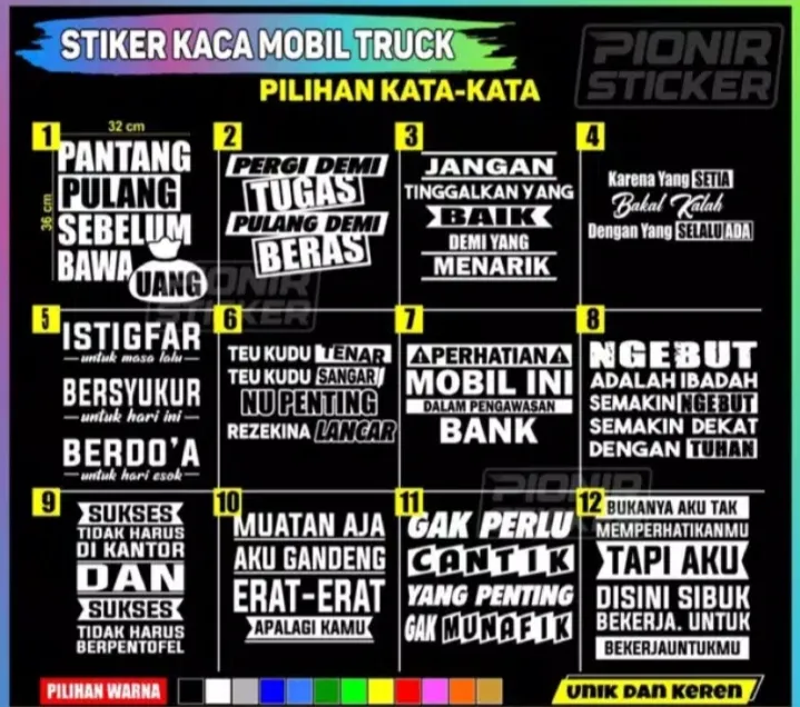 Stiker Kaca Mobil Truck Catting Sticker Kata Kata Kaca Mobil Truck ...