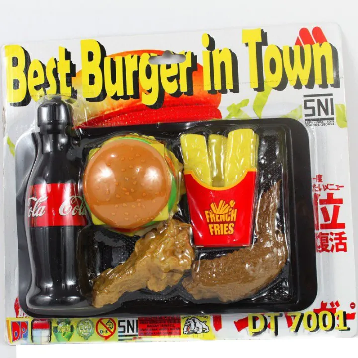 [DT7001] Mainan Anak Best Burger In Town - Nampan Set Makanan Fast Food ...
