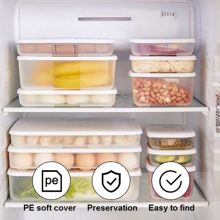 Plastic Refrigerator Storage Box Sealed Vegetables Food Refrigerated ...