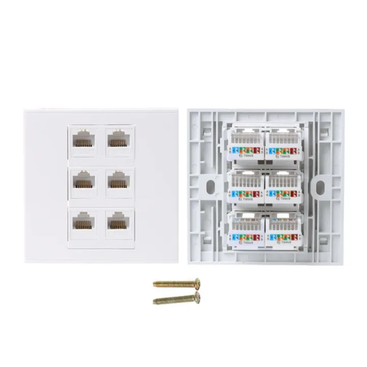 86 Type Computer Socket Panel CAT5E Network Module RJ45 Cable Interface ...
