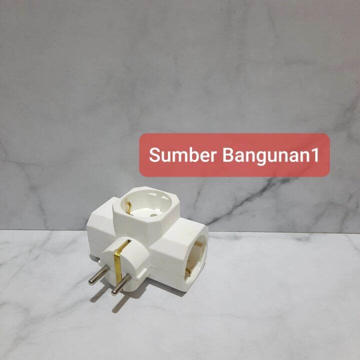 stopkontak T multi stop kontak Tee arde Broco cabang tiga 3 colokan ...