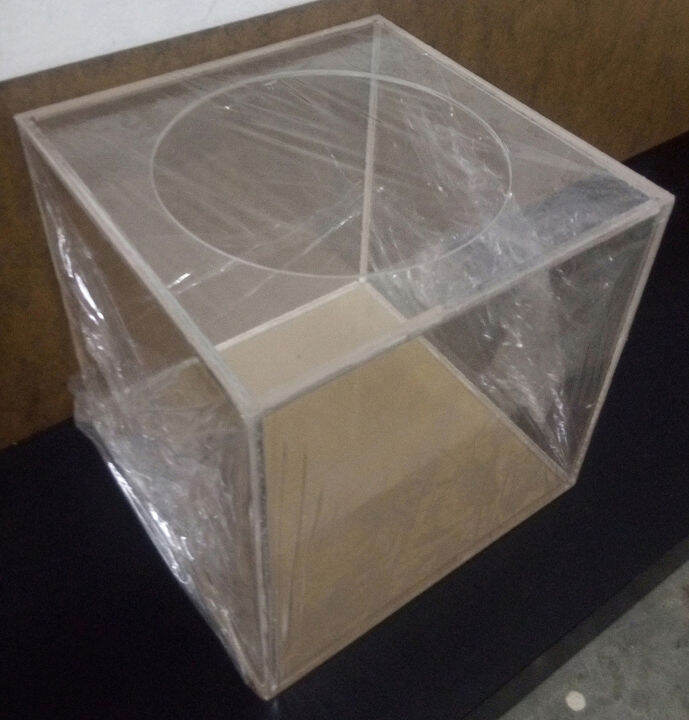 Acrylic Lucky Draw Box With 6in Round Hole - 8 x 8 x 8 inch, 3.0 mm ...