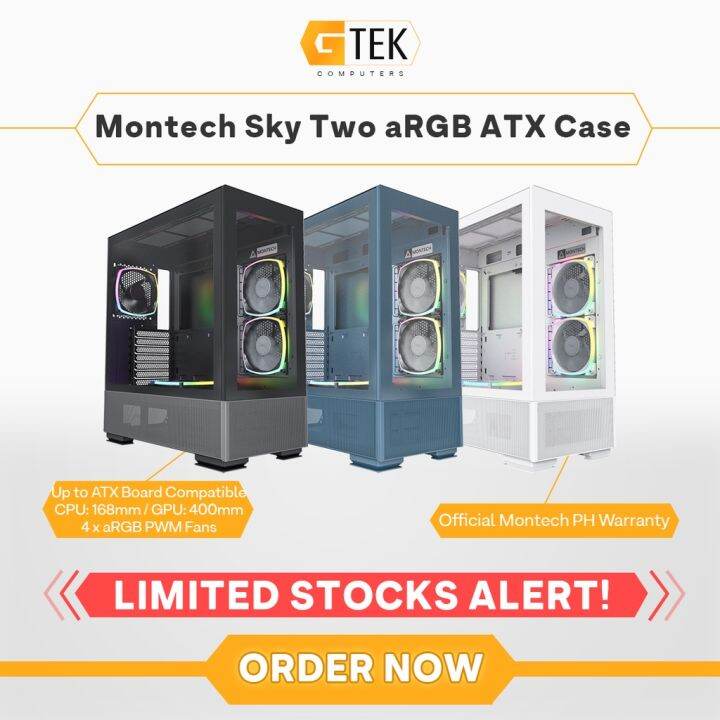 Montech Sky Two aRGB ATX Case w 4 pcs 120mm aRGB PWM Fans | Lazada PH