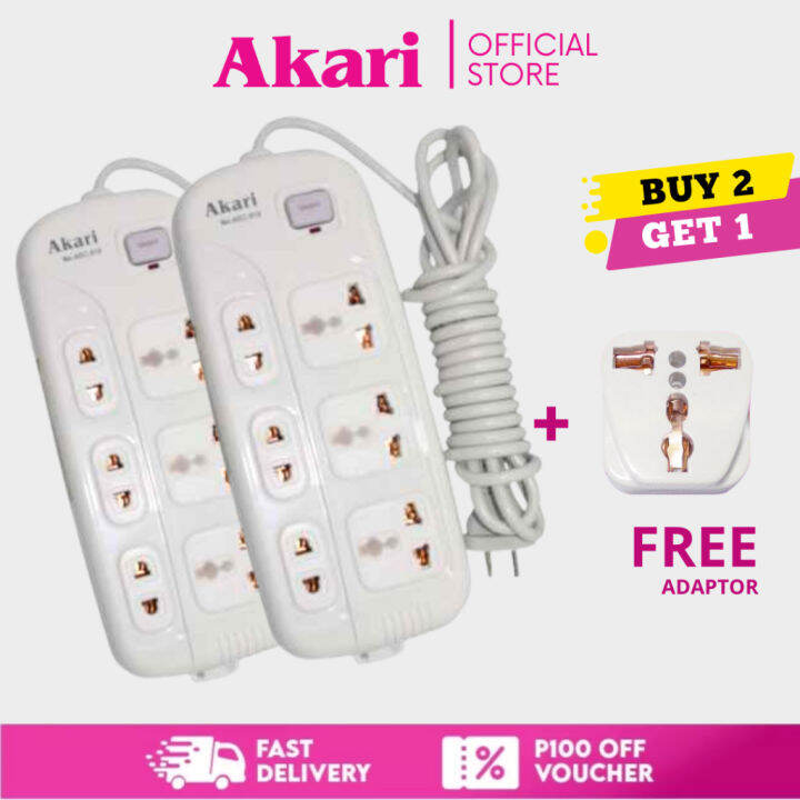 Akari Buy 1 - Take 1 6 Gang Extension Cord (AEC-918) + FREE ADAPTOR ...