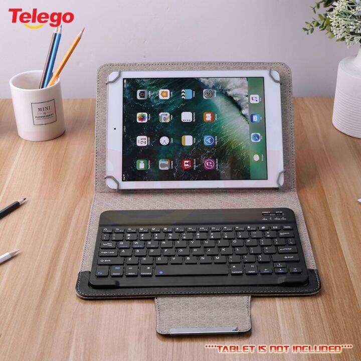 Telego Wireless Bluetooth Keyboard Cover Flip PU Leather Case for 7 8 ...