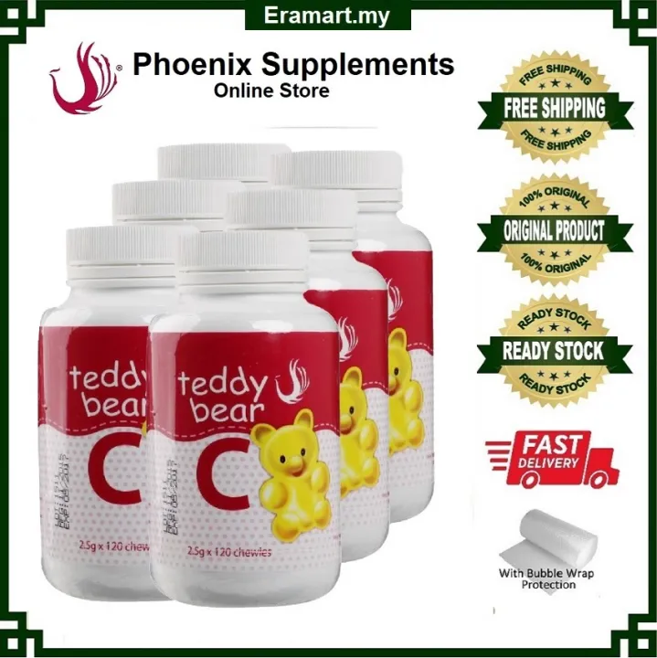 PHOENIX Teddy Bear C - Vitamin C Gummy (120'Gummies x 6 Bottles) | Lazada