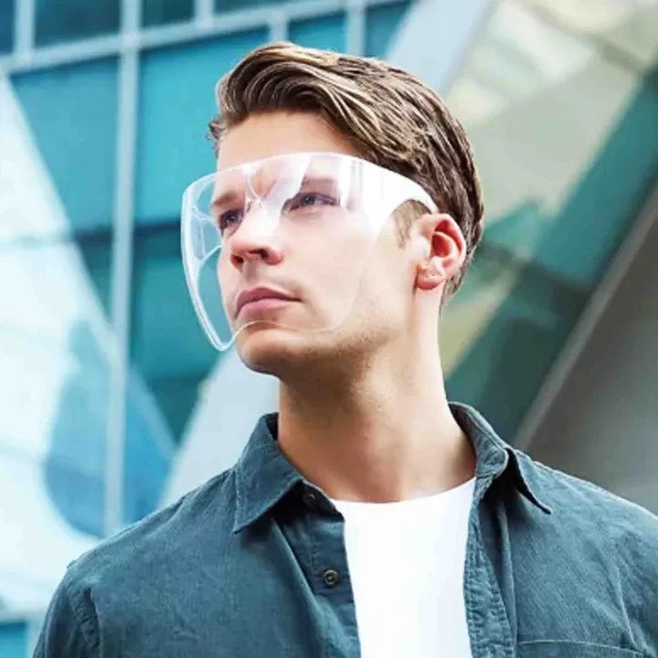 Round full face shield large mirror protective acrylic full face ...