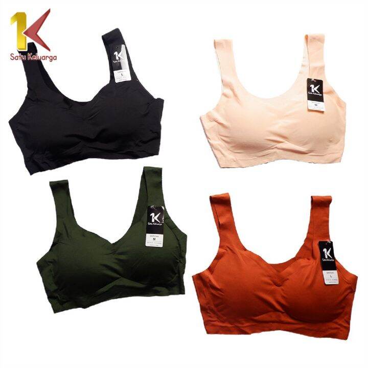 Satu Keluarga Bra Seamless Silk Cotton P44 Bra Push Up Tank-Top Non Kawat / Bh Yoga Pakai Dalam ...