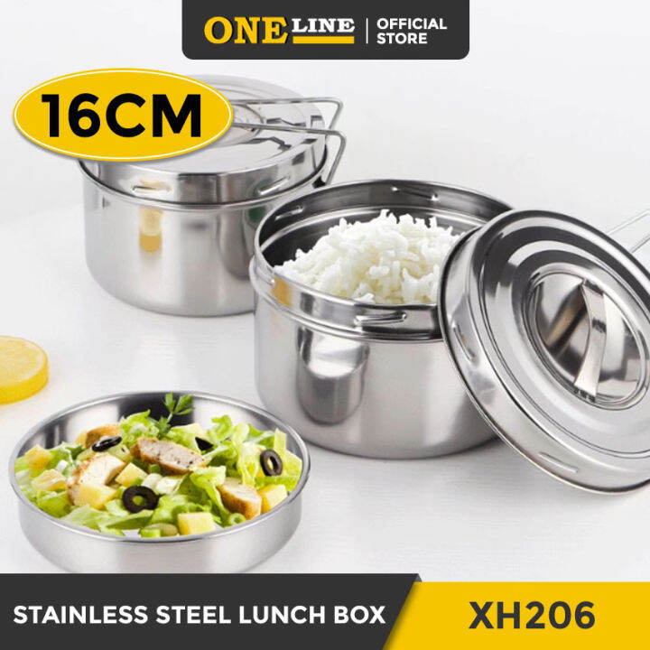 Oneline XH206 Round Stainless Steel Portable Lunch Box Kitchen with lid ...