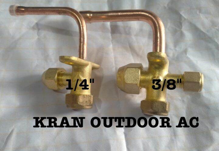 [1 SET] VALVE OUTDOOR AC 1/2 PK - 1 PK / KRAN OUTDOOR AC 1/4 INCH + 3/8 ...