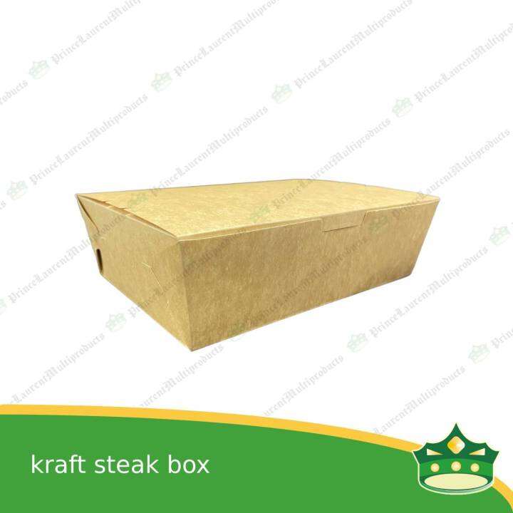 [100 pcs] BIG steak box kraft laminated leak proof for big meals or ...