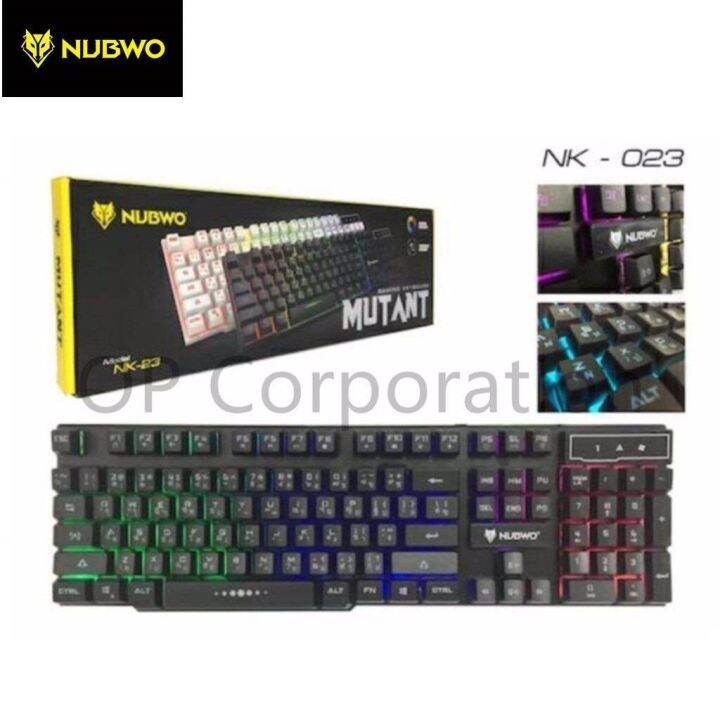 Nubwo คีย์บอร์ดเกมมิ่ง มีไฟ Mutant Gaming keyboard รุ่น NK-23 (สีดำ ...
