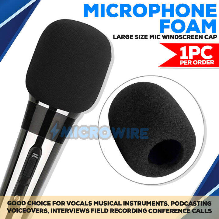 Black Microphone Foam Makapal Microphone Foam Cover Large Size Mic ...
