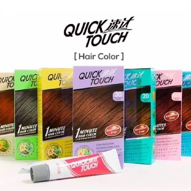 QUICK TOUCH 1 Minute Hair Color (100% grey hair coverage) Permanent ...