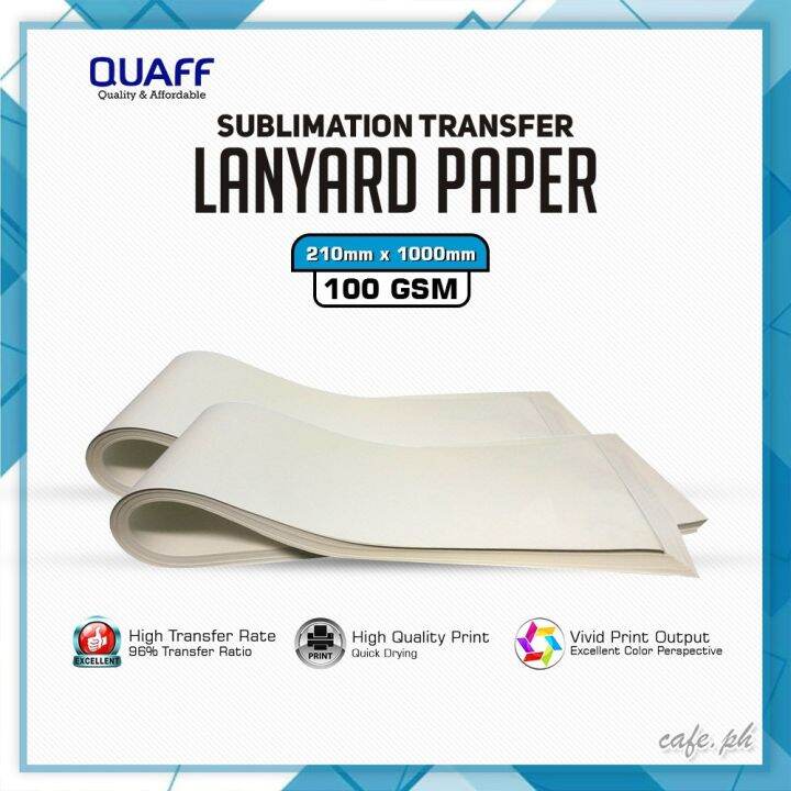 QUAFF Sublimation Transfer Paper Lanyard 210x1000 meters (100 sheets ...