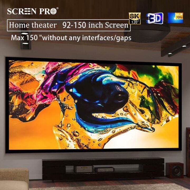 SCREENPRO 16:9 ALR Projector Screen Grey for Home Theater 4K 8K Short Throw /Long Throw video ...