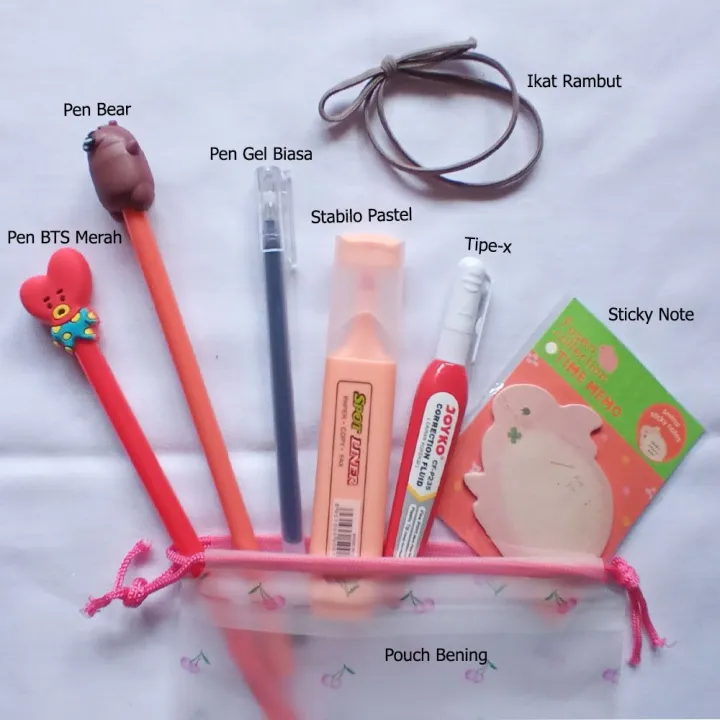 Paket Alat Tulis BTS Set Anak Sekolah Pulpen Bts21 Unik Stabilo Pastel ...
