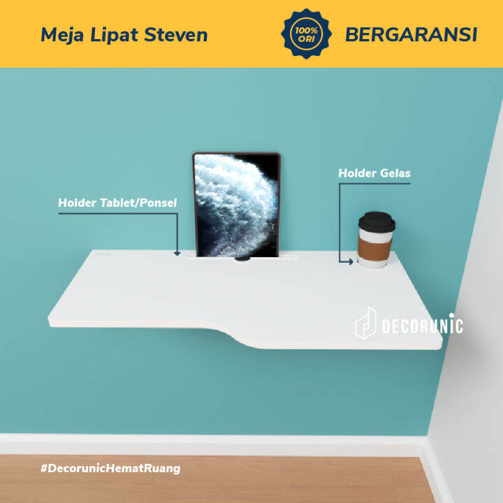 Decorunic Floating Desk - Meja Lipat Dinding Gantung dengan Stand ...