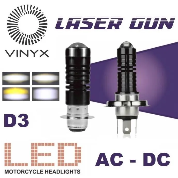 Lampu Utama LED Laser Gun Motor Lasergun H6 H4 VINYX D2 D3 CSP Mobil ...