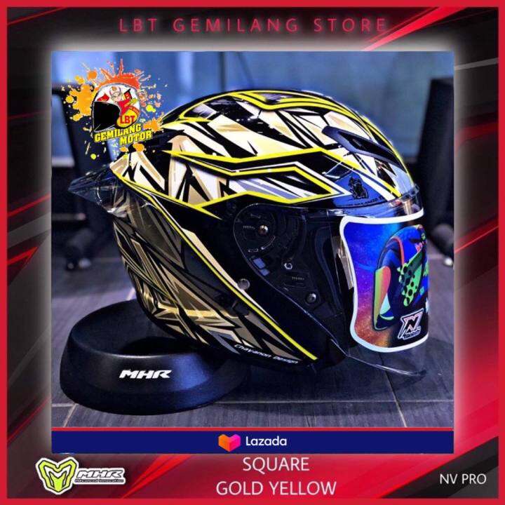 MHR Helmets NV PRO [SQUARE YELLOW/GOLD] 2021 Design | Lazada