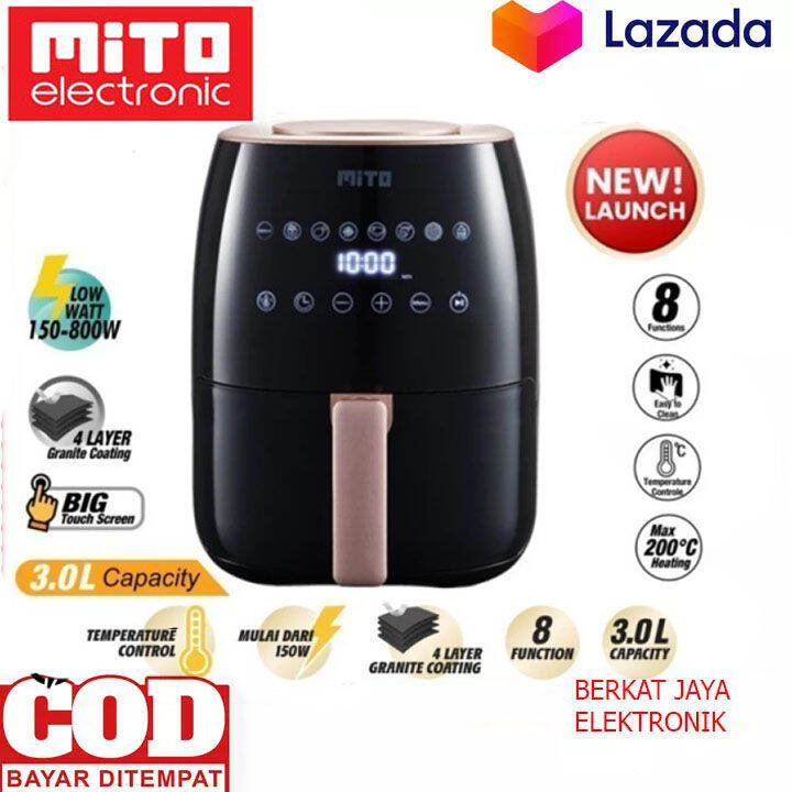 HARGA PROMO!! Mito AF-2 Digital Airfryer Air Fryer Touch Screen Layar ...