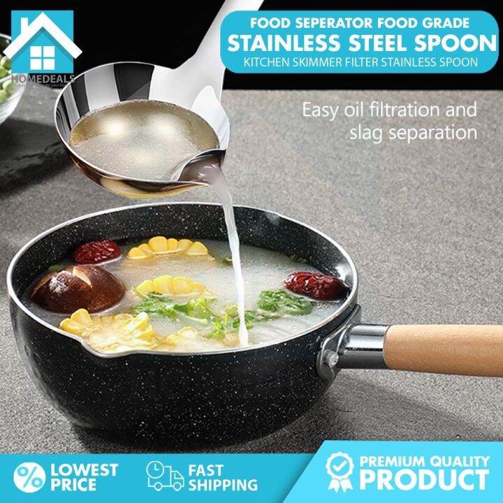 Stainless steel spoon separator food grade kitchen oil skimmer filter ...