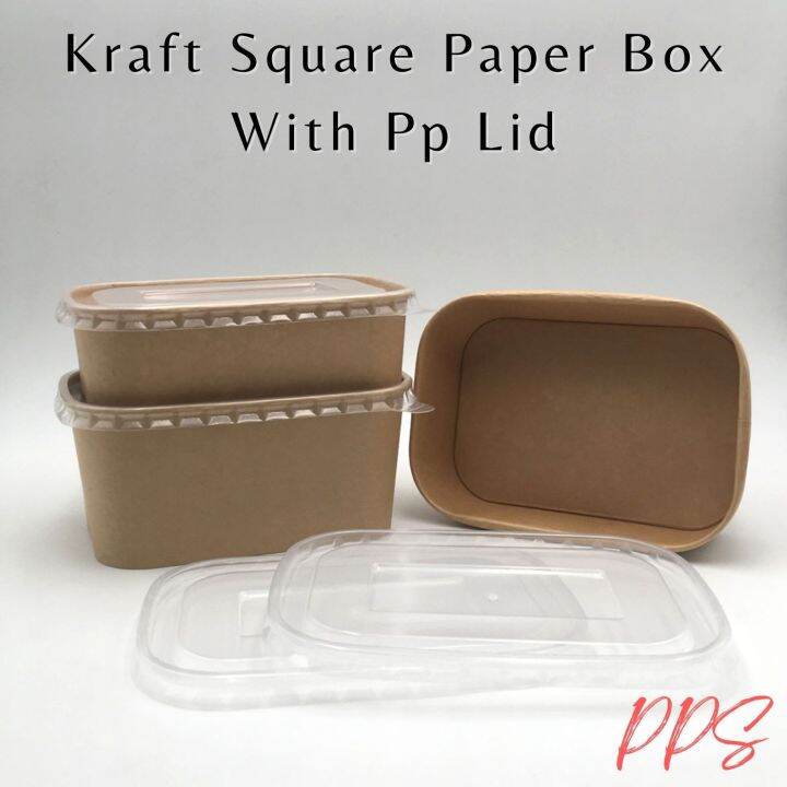 Kraft Square Paper Box with Pp Lid-15pcs | Lazada PH