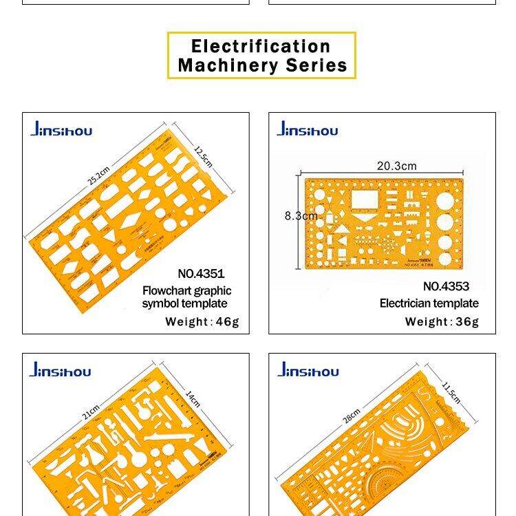 Jinsihou ไม้บรรทัดวงรีทรงกลมทนทานเรซินแบบวาดลายแม่แบบสถาปนิก ...