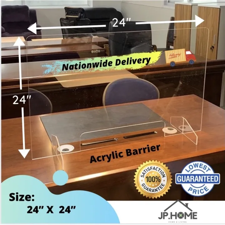 Acrylic barrier shield sneeze guard high quality acrylic 24” x 24 ...