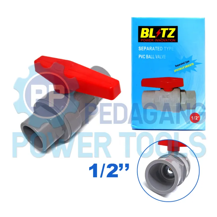 BLITZ BALL VALVE PVC 1/2" INCH POLOS STOP KRAN PLASTIK KERAN AIR PIPA | Lazada Indonesia
