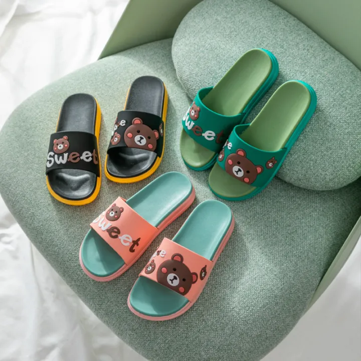 Zeta Clothing Co.Slippers For Women Cute Cartoon Bear Add One Size 3D ...