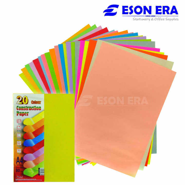 Standard A4 Colour Papers 80gsm (20 Colours) (100 Sheets) (FTC8100 ...