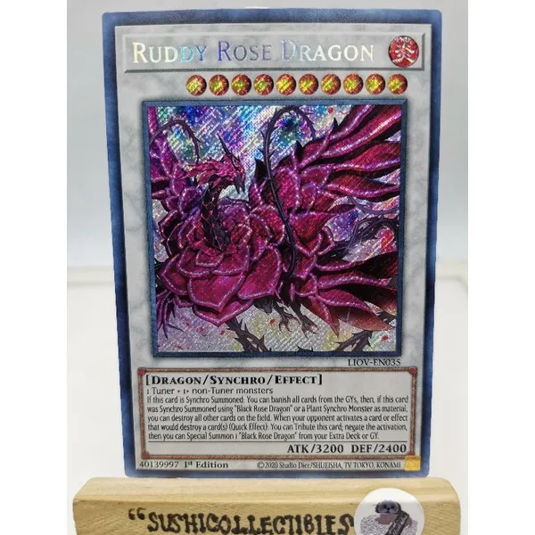 3{wYugioh! 1x Ruddy Rose Dragon (LIOV - Secret Rare) 1st Edition READ ...