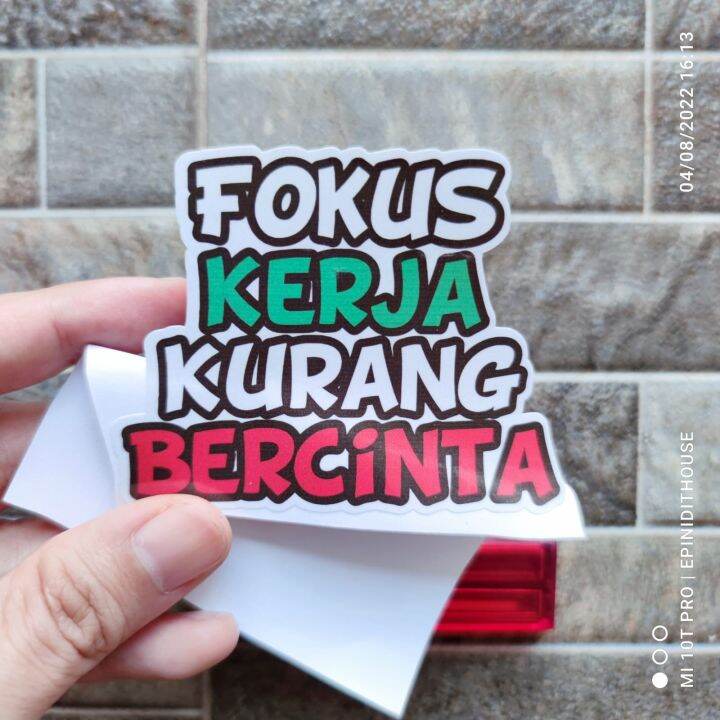 Stiker Kata Lucu Fokus Kerja Kurang Bercinta Humor Vinyl Motor Laptop | Lazada Indonesia