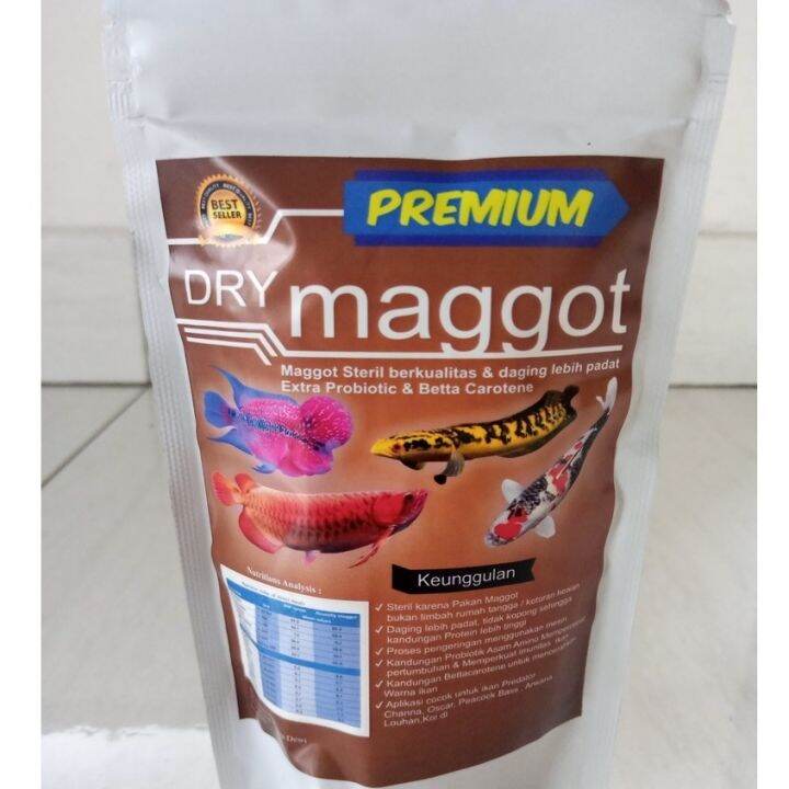 Maggot kering plus Betacarotene PREMIUM DRY MAGGOT Pakan Ikan Predator ...