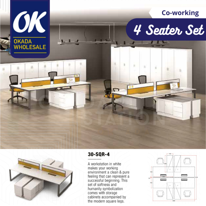 OKADA 30SQR4 Office Idea Design / Office Table with Drawer / Meja ...