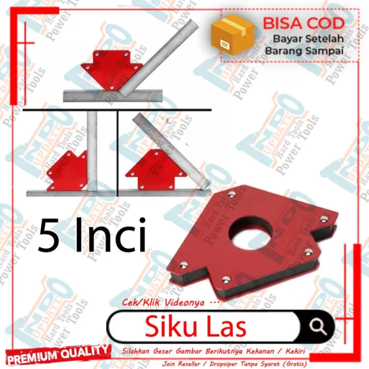 Siku Las Magnet sedia ukuran 5 inchi PERKAKA listrik LAS Magnet siku ...