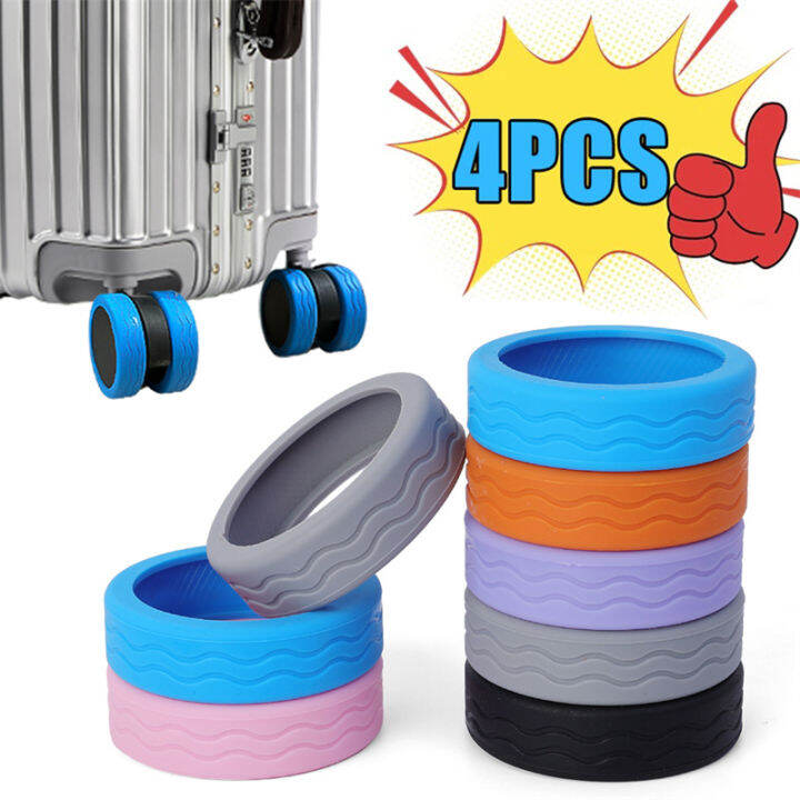 4Pcs Travel Luggage Caster Cover Suitcase Reduce Noise Wheels Guard ...