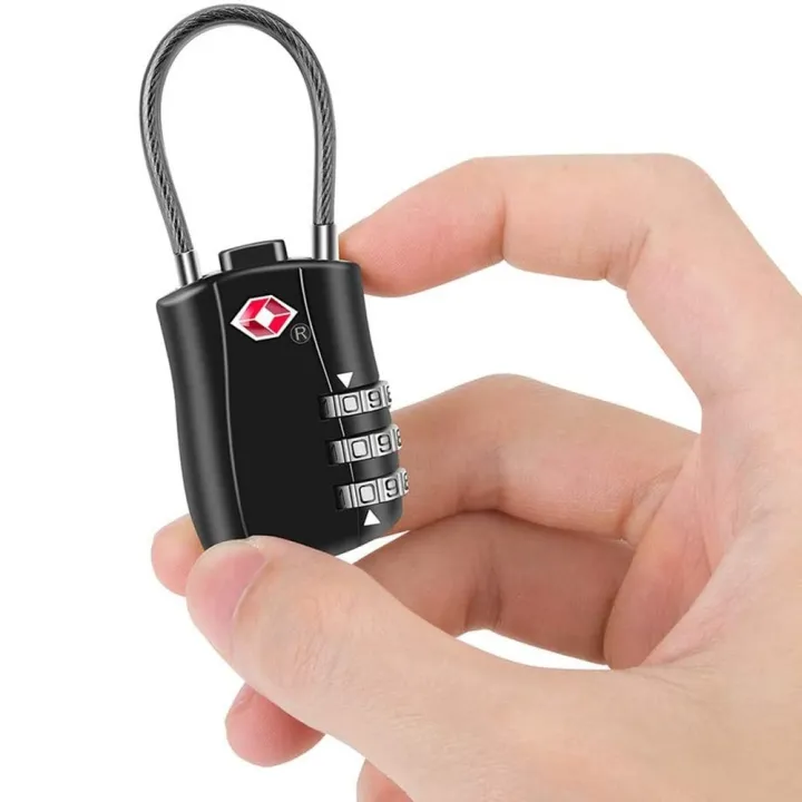 {hot} Small Padlock Cable Luggage Lock Smart Combination Lock TSA ...
