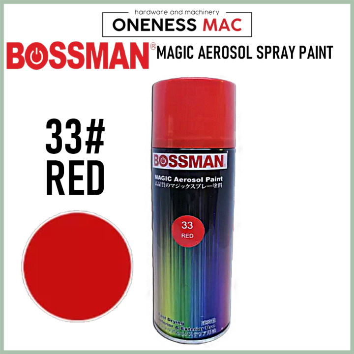 BOSSMAN MAGIC AEROSOL SPRAY PAINT #RED | Lazada
