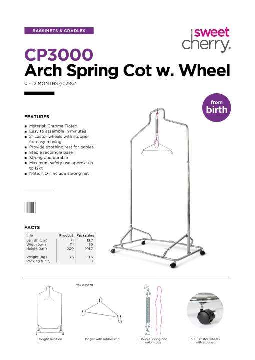 OFFER - CP3000 - ARCH SPRING COT W.WHEEL - SPRING COT | Lazada