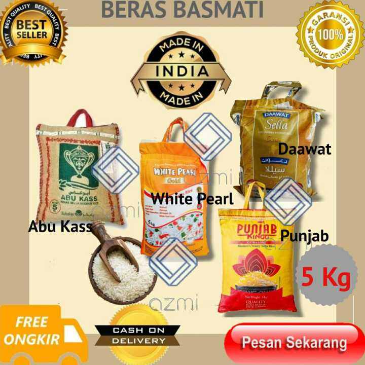 Beras Basmati 5kg 5 kg Premium Daawat, Abu Kass, White Pearl, Punjab ...